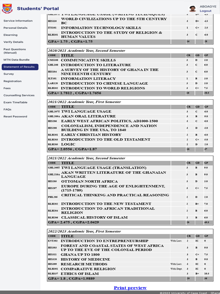 Student Portal University of Cape Coast 2 | PDF | Ghana