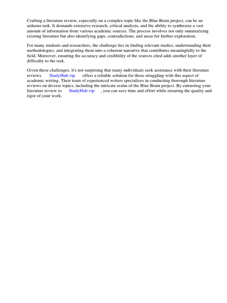 Literature Review of Blue Brain | PDF | Brain | Simulation