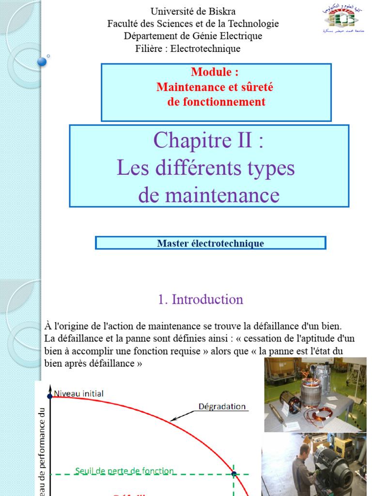 Chapitre 2 Les Différents Types de Maintenance | PDF | Sécurité ...