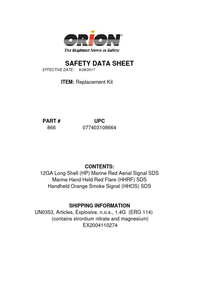 Safety Data Sheet: Item | PDF | Magnesium | Toxicity