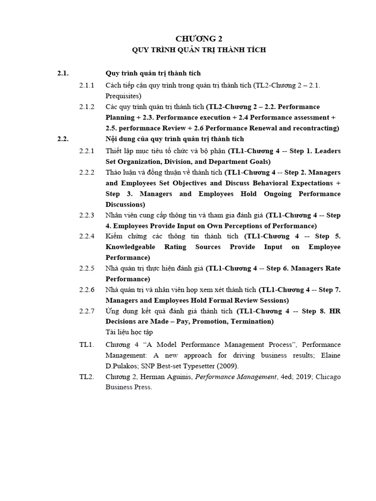 Chương 2 - Quy trình quản trị thành tích | PDF
