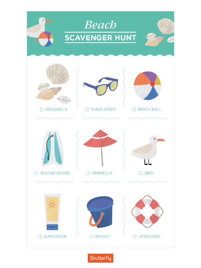 Beach Photo Scavenger Hunt | PDF