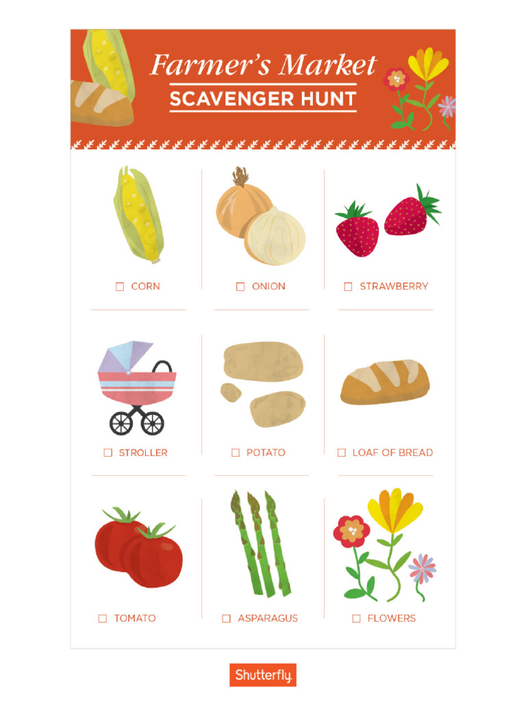 Farmers Market Photo Scavenger Hunt | PDF