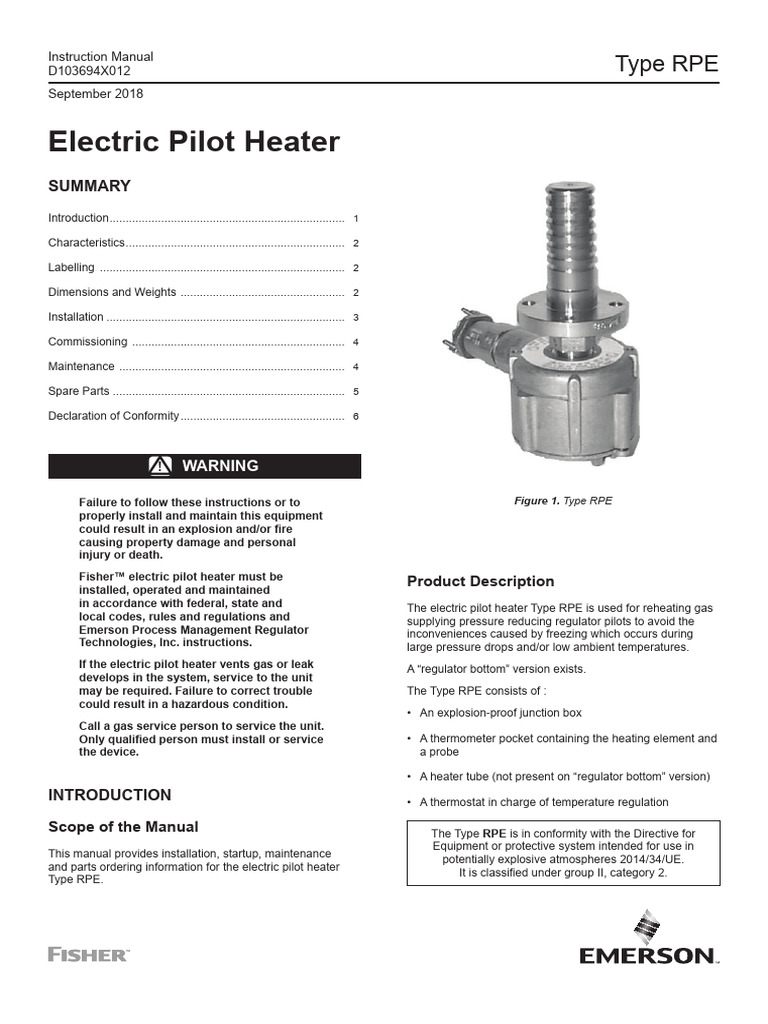 Rpe Electric Pilot Heater Instruction Manual en 1460712 | PDF ...