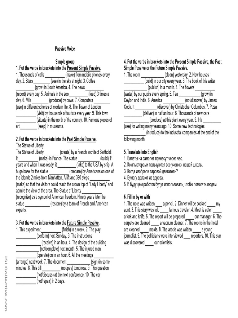 Passive Voice Simple Tenses | PDF