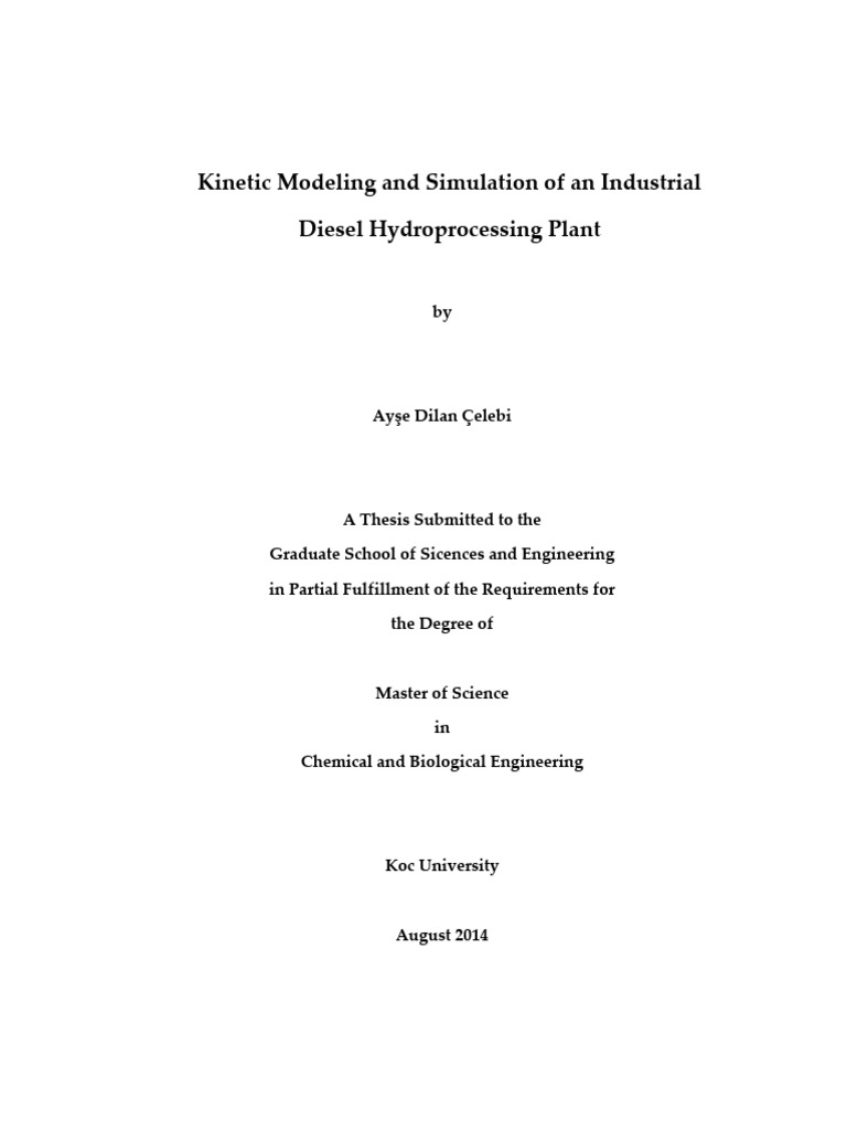 Kinetic Modeling and Simulation of An Industrial Diesel Hydroprocessing ...