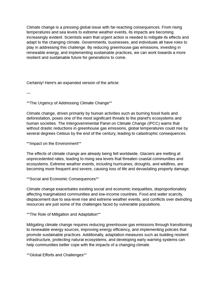 Bunch of Writing . | PDF | Climate Change | Climate Change Mitigation