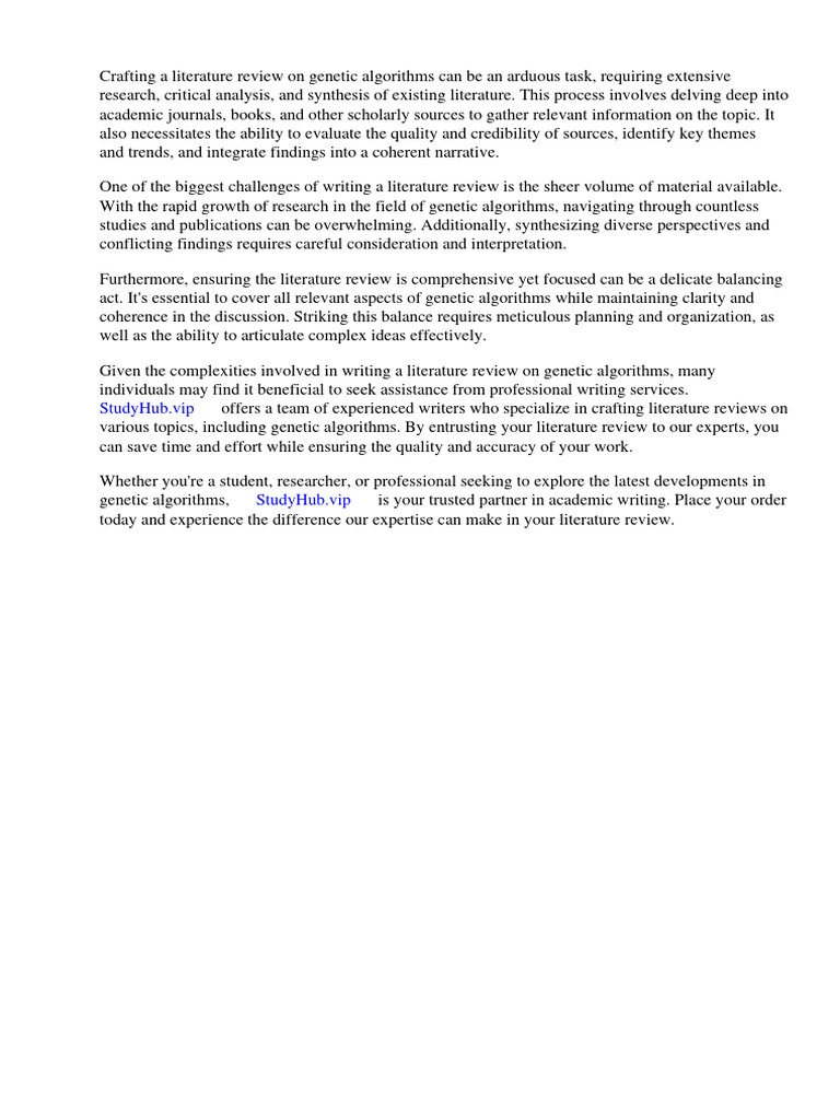 Literature Review Genetic Algorithm | Download Free PDF | Genetic ... Literature Review Genetic Algorithm | Download Free PDF | Genetic ...
