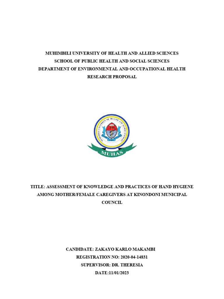 Reserch Proposal-Full 1 | PDF | Hand Washing | Wash