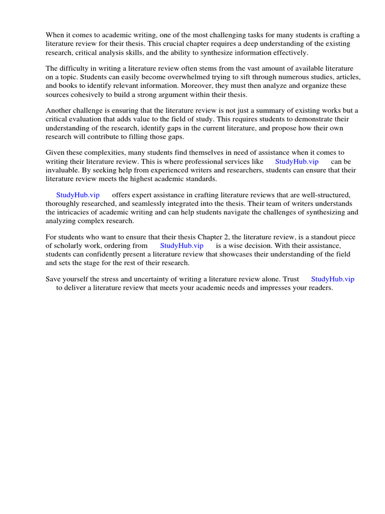 Thesis Chapter 2 Literature Review | PDF | Thesis | Literature Review