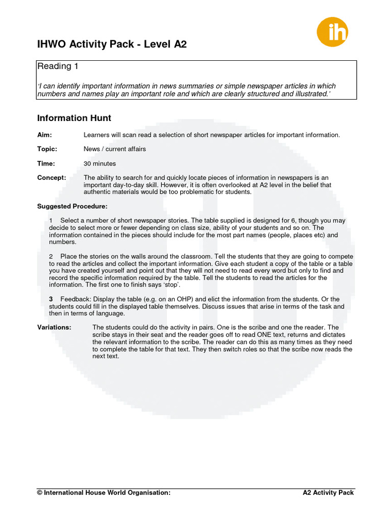 A2 News Scanning Activity Guide | PDF | Newspapers | Behavior Modification