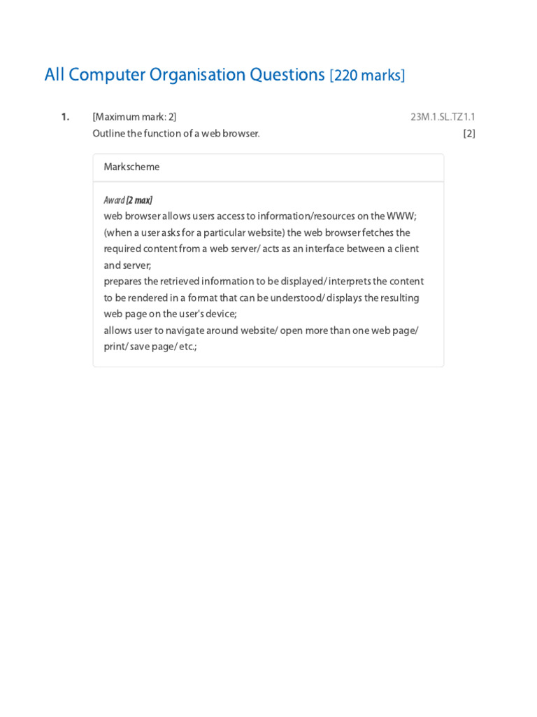 All Computer Organisation Questions | PDF