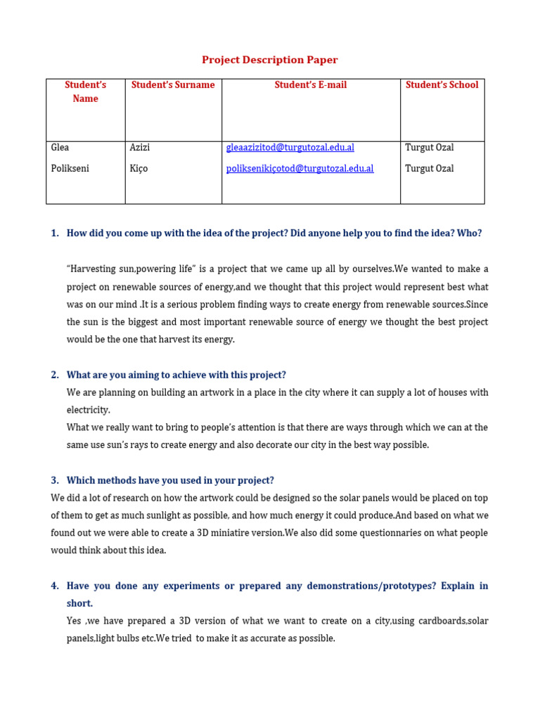 Solar Energy Project Proposal | PDF | Renewable Energy | Energy And The ...