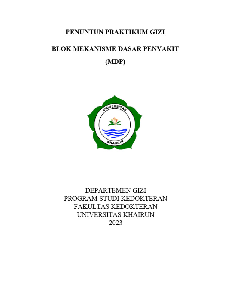 Penuntun Praktikum Gizi MDP | PDF