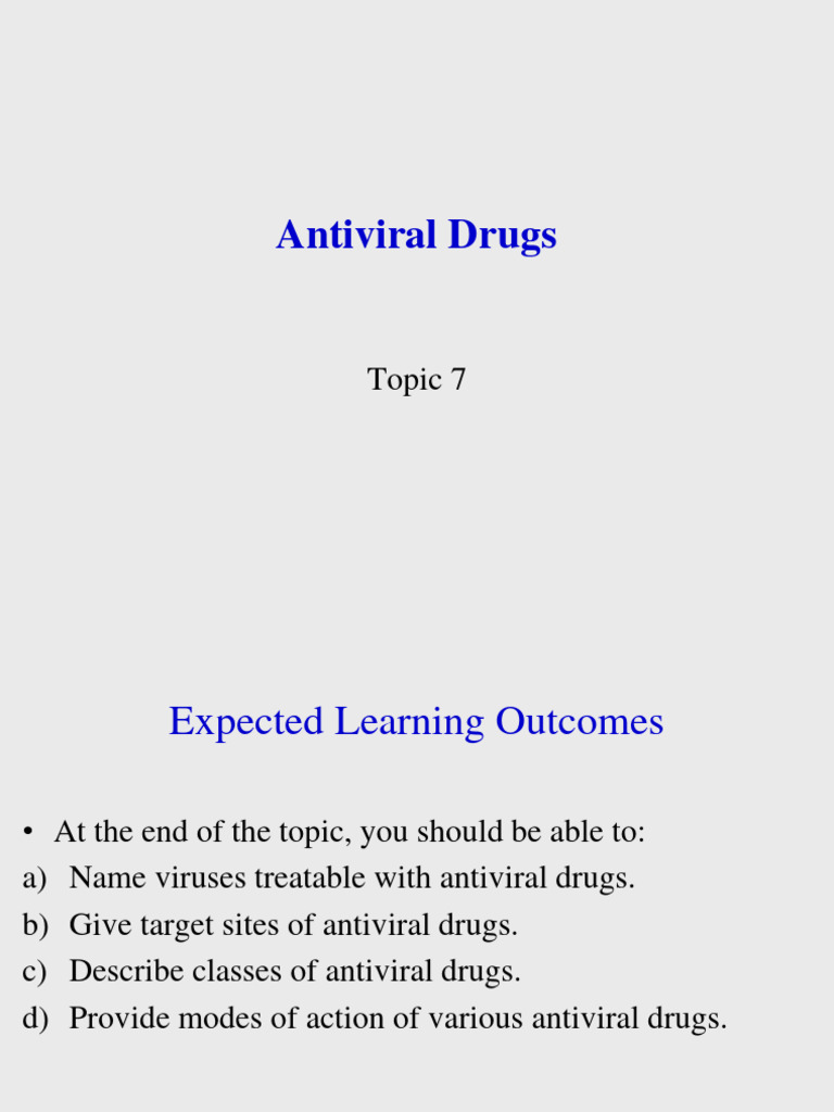 BscNR20 - T7 - Antiviral Drugs | PDF