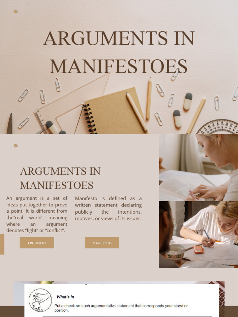 Understanding Arguments in Manifestoes | PDF | Argument | Logical ...