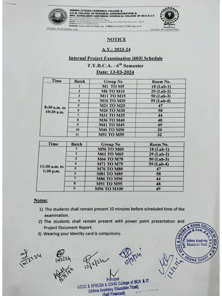 TYBCA 603 InternalExamTT | PDF