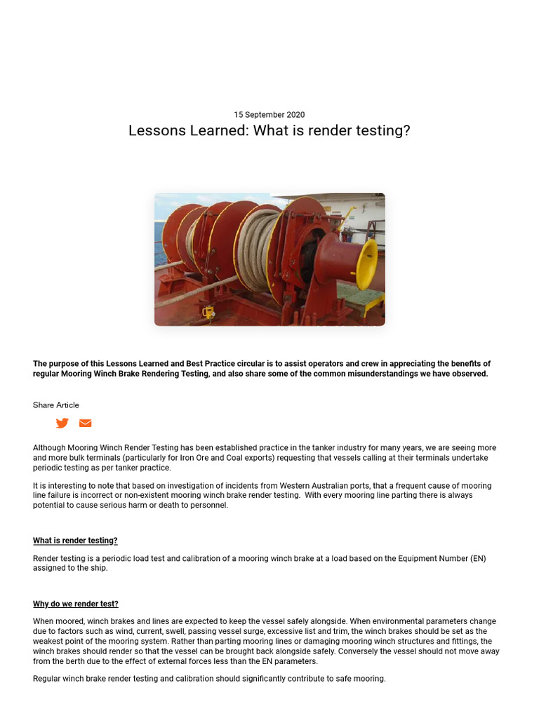 Lessons Learned - What Is Render Testing - Rightship | PDF | Technology ...