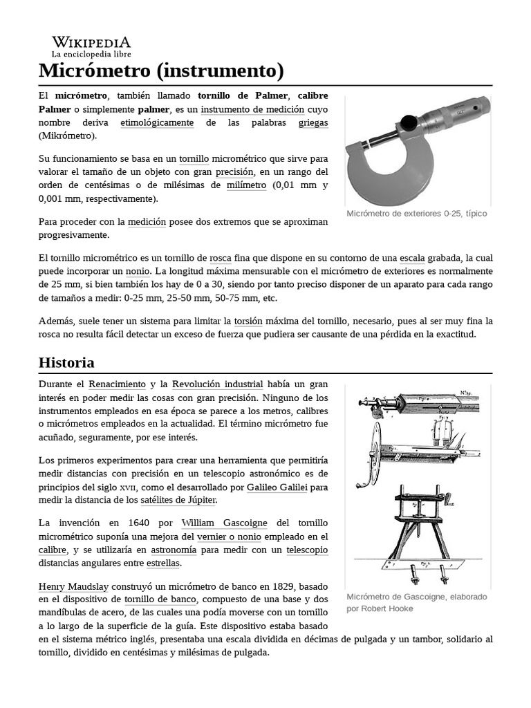 Micrómetro (Instrumento) | PDF | Longitud