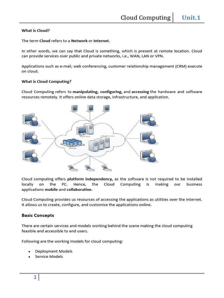 Cloud Computing Unit1to4 | PDF | Cloud Computing | Virtualization