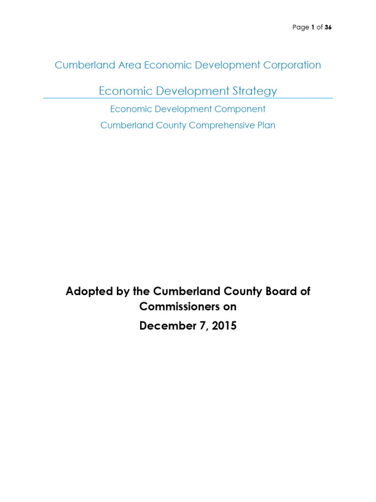 Cumberland Valley Economic Development Plan 2015 | PDF | Cost Of Living | Personal Income In The ...