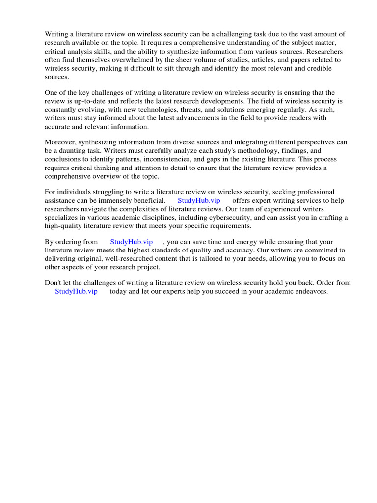 Wireless Security Literature Review Pdf Security Computer Security
