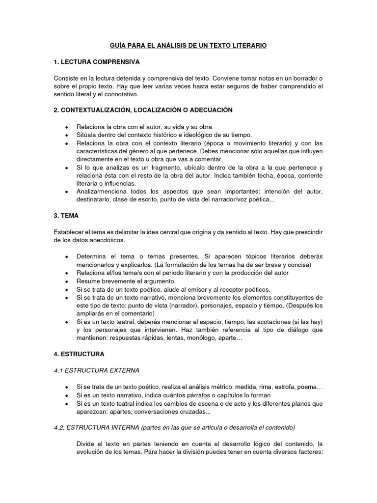 Análisis Completo de Textos Literarios | PDF | Narración | Verbo