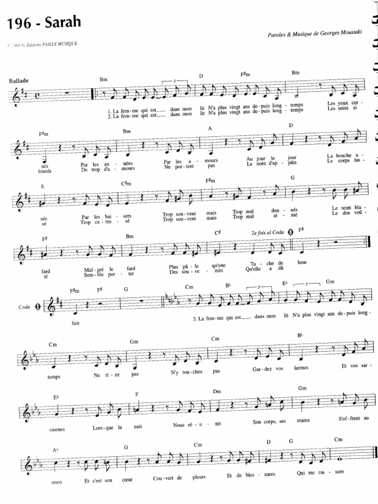 Georges Moustaki Sarah | PDF