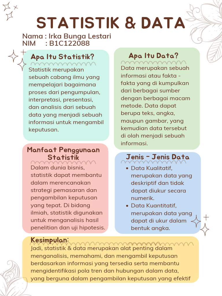 Poster infografis singkat statistik dan data | PDF
