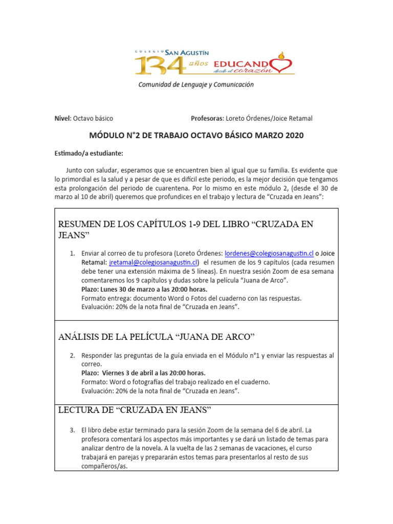 Módulo 2 8vo Básico Lenguaje 1 | PDF