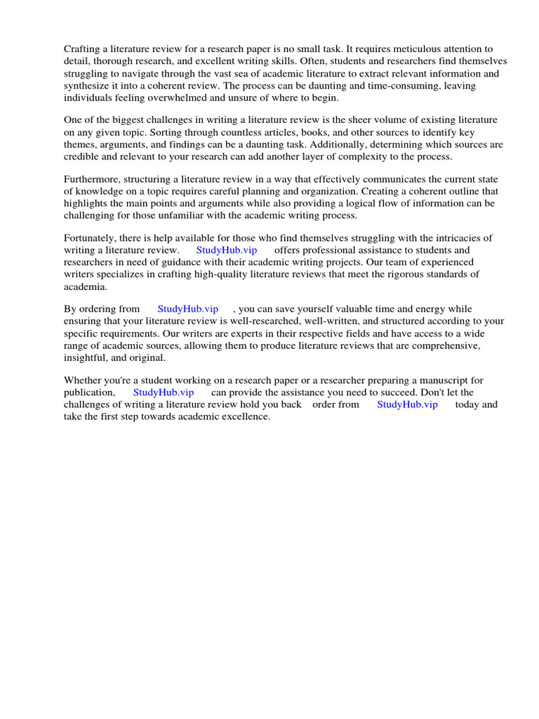 Research Paper Literature Review Outline | PDF | Academic Publishing ...