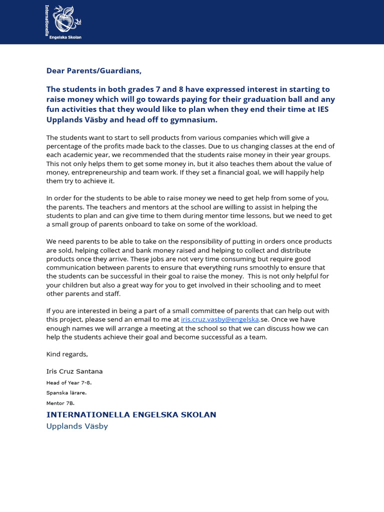 Fund Raising Letter | PDF
