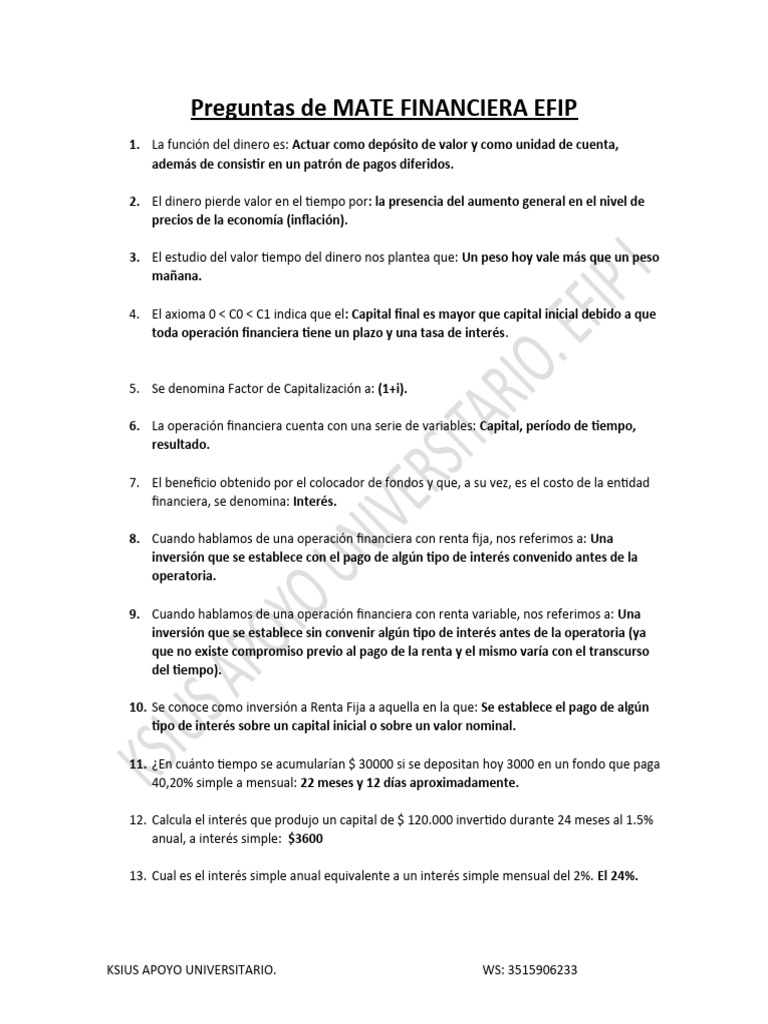 GUIA MATEMATICA FINANCIERA | PDF | Comercio | Economias