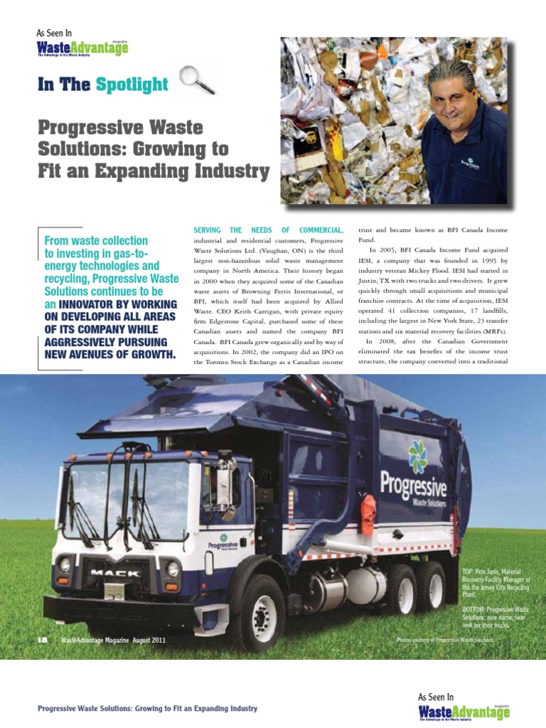 Progressive Waste Solutions | PDF | Recycling | Waste Management