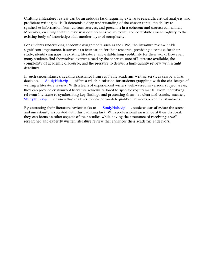 Literature Review Example SPM | PDF | Methodology | Science