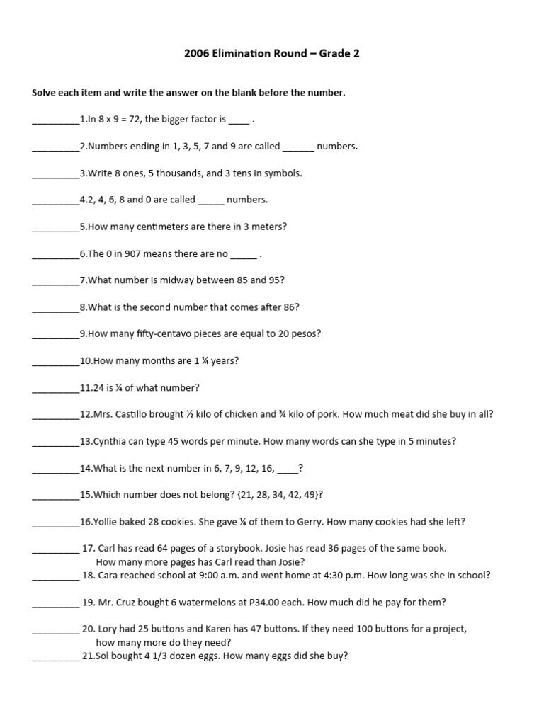 Grade 2 Mtap Reviewer | Download Free PDF | Area