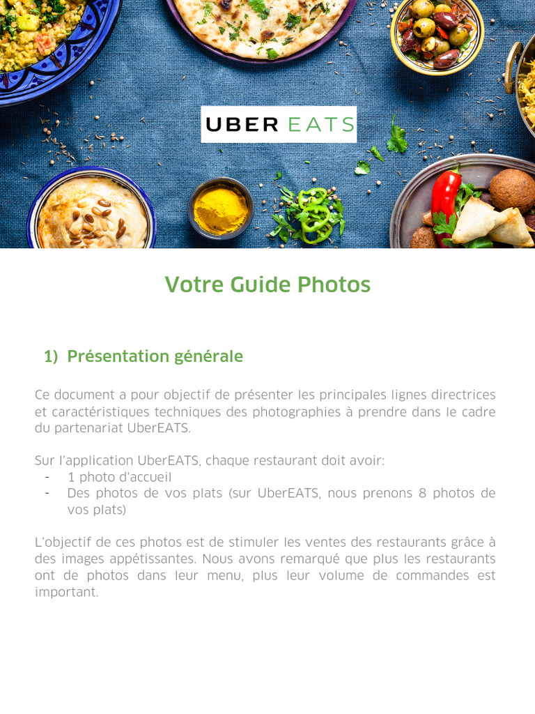 Guide - Photos - Restaurant - UberEATS - New | PDF