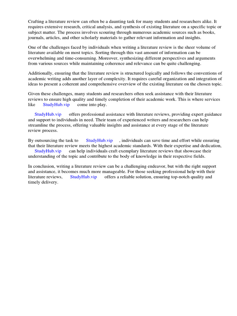 Example of Literature Review Paper | Download Free PDF | Systematic ...