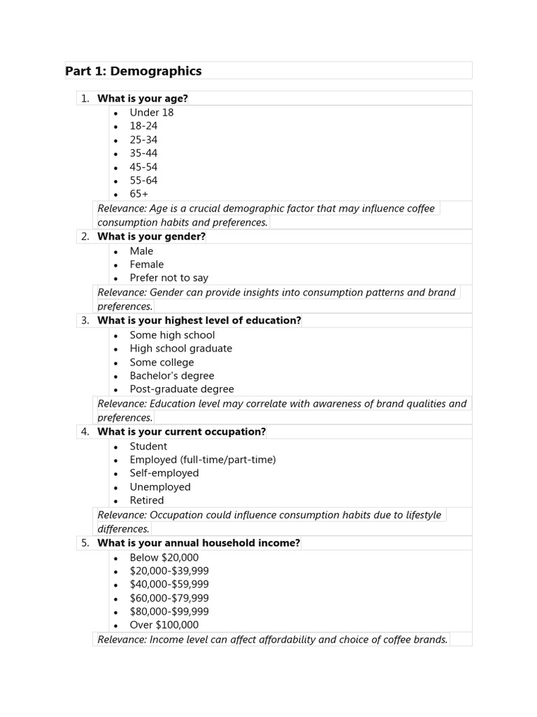 BRM Questionnaire | PDF | Brand | Consumption (Economics)