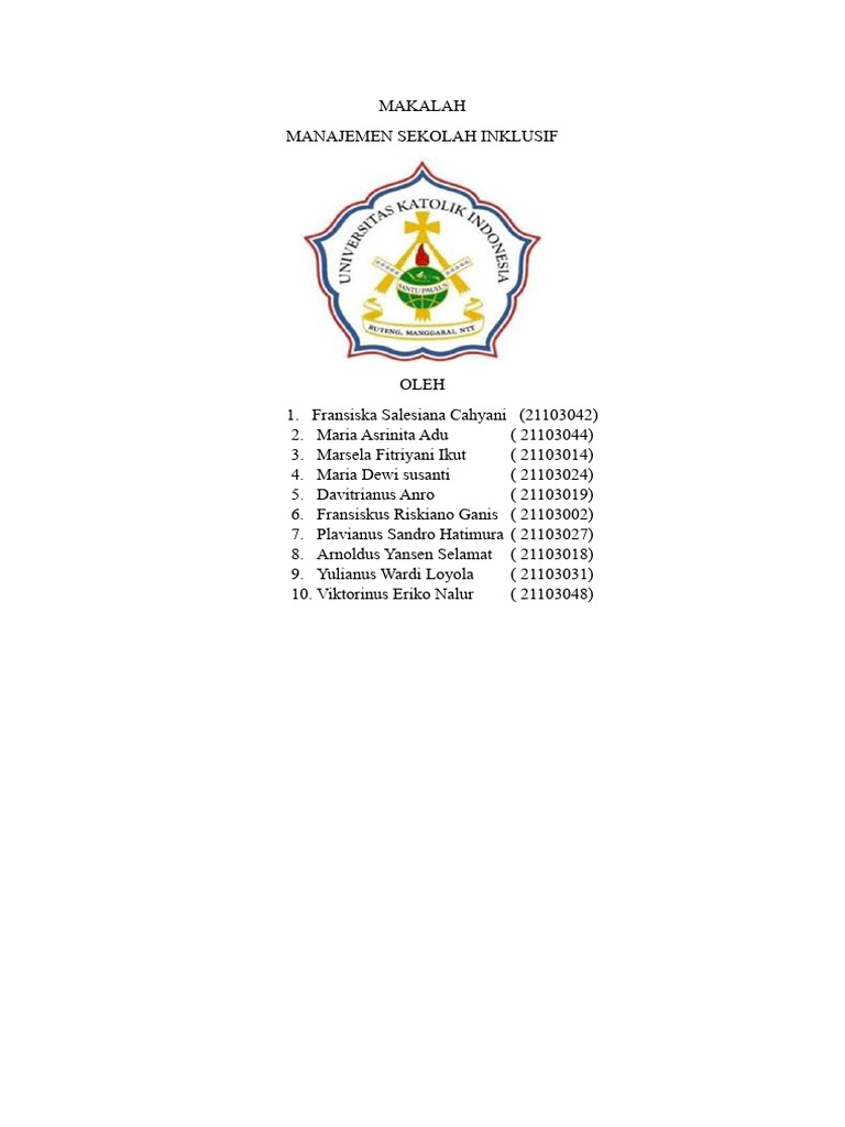 Makalah Manajemen Pendidikan Inklusif (1) (Autorecovered) | PDF