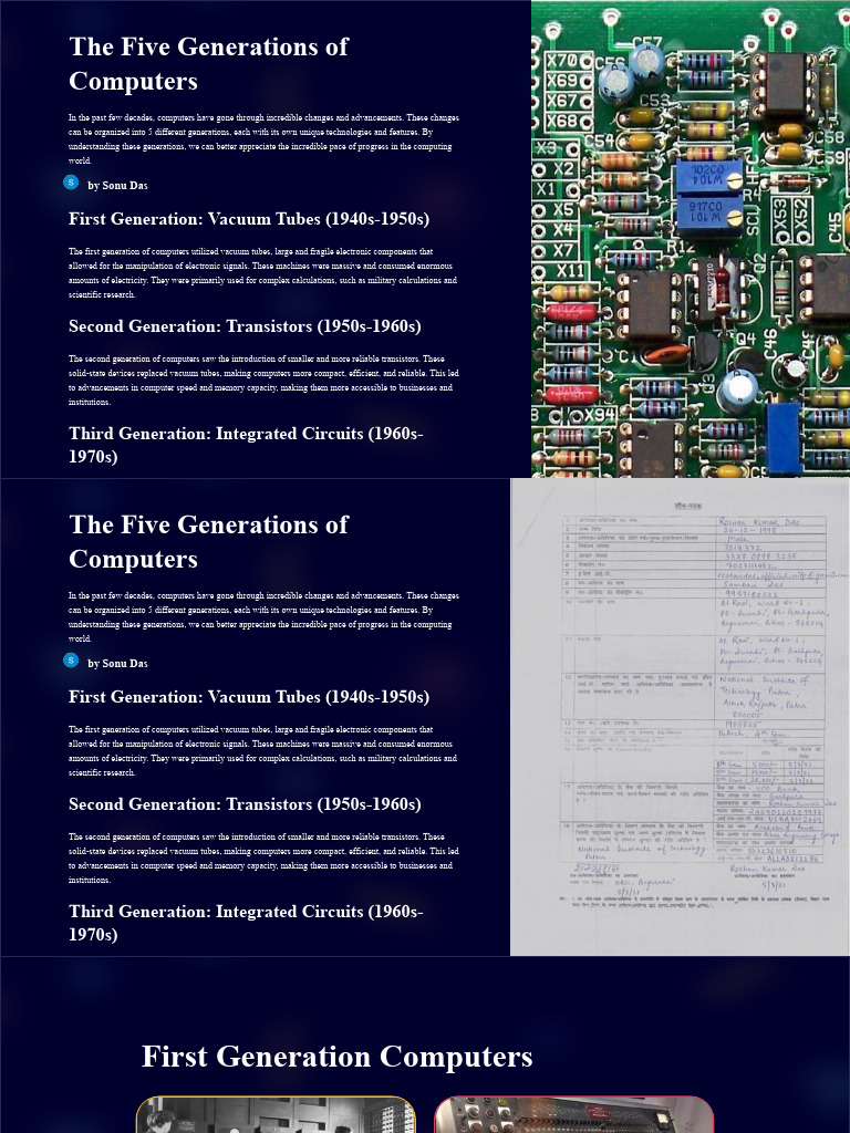 The Five Generations of Computers | PDF | Electronics | Integrated Circuit