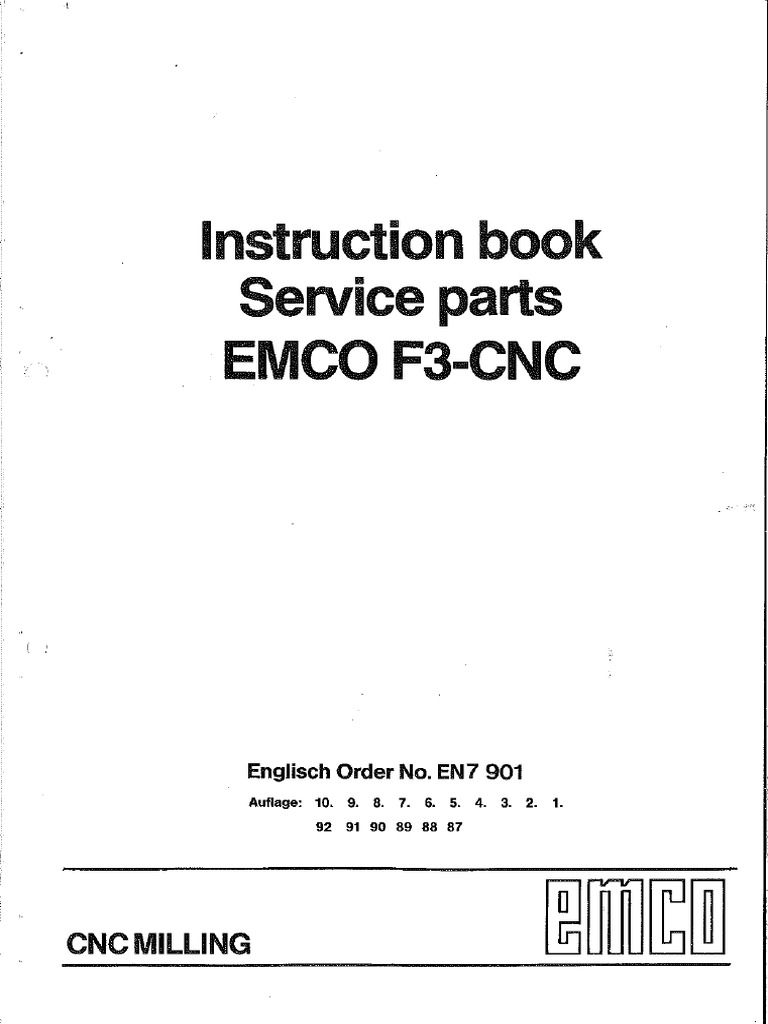 Emco f3cnc Manuel | PDF