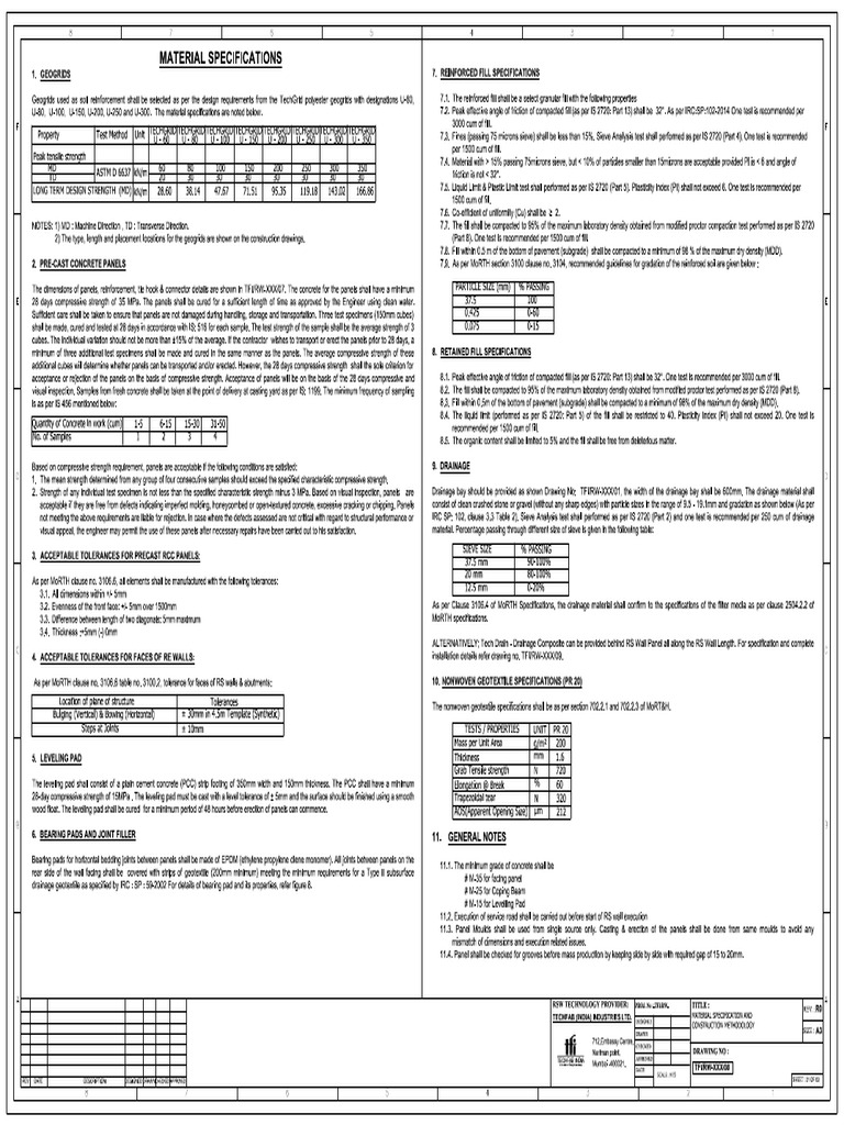SOIL - Material Specifications & Construction Methodology PDF | PDF