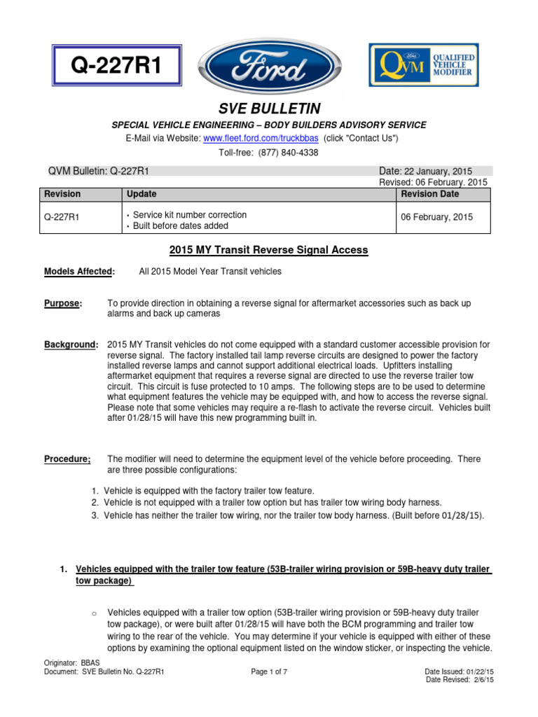 2015 Transit Reverse Signal Access Guide | PDF | Electrical Connector ...