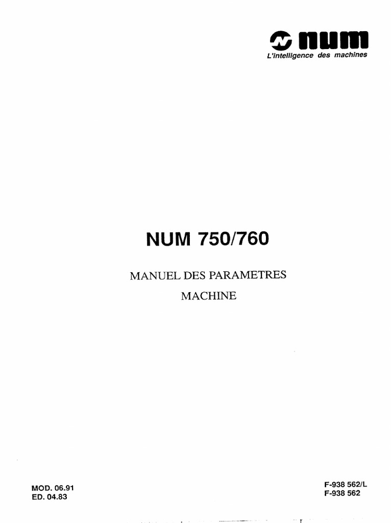 Paramètres machines 750-760 | PDF