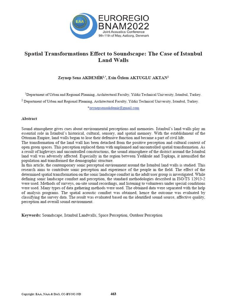 Spatial Transformations Effect To Soundscape | PDF | Sound | Perception