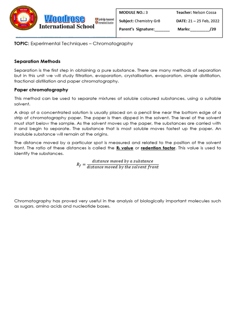 Module 4 - Chromatography | PDF | Chromatography | Solubility