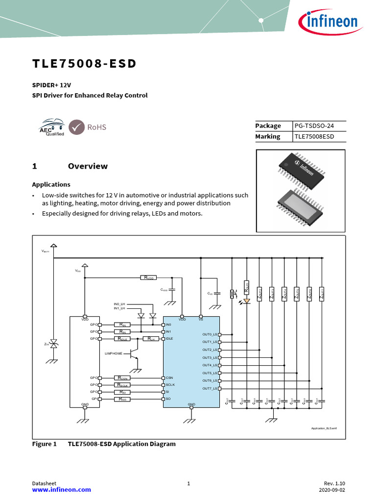Infineon TLE75008 ESD DataSheet v01 - 10 EN | PDF | Field Effect Transistor | Electrical Equipment