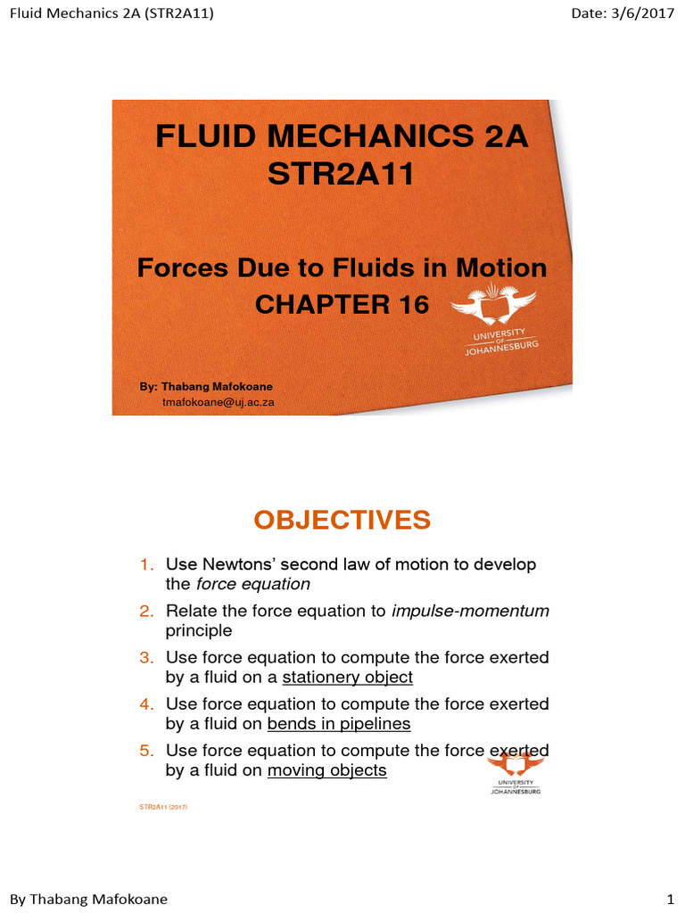 Fluid Mechanics Forces Explained | PDF | Science & Mathematics