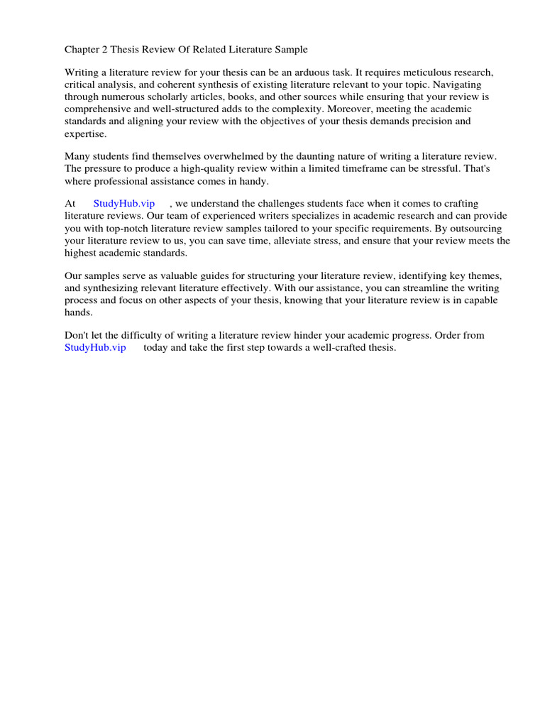 Chapter 2 Thesis Review of Related Literature Sample | PDF | Science ...